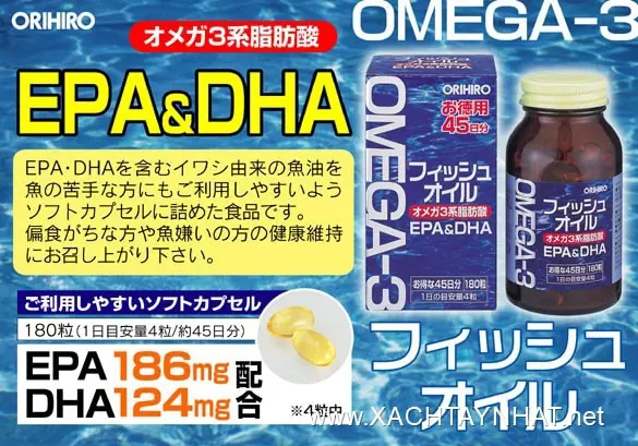Dầu cá OMEGA 3 ORIHIRO dạng viên Nhật Bản mới nhất